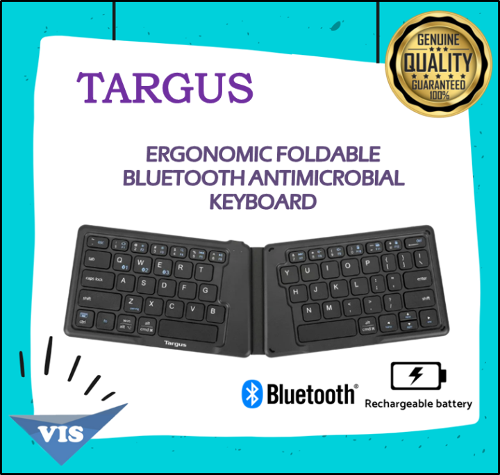 Foldable Bluetooth Keyboard Targus | Rechargeable Battery | Compatible with Chrome OS, Windows ...