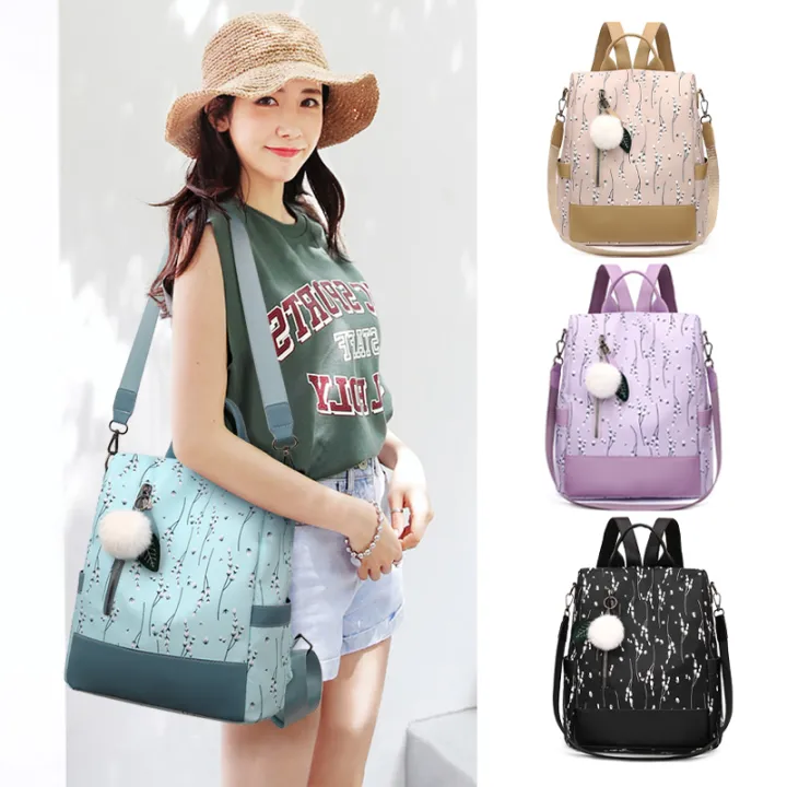 Zipper Solid Color College Three Three-Dimensional Pocket Backpack ...