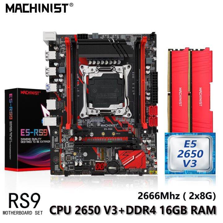 MACHINIST E5 RS9 Kit Motherboard With Xeon E5 2650 V3 CPU 2X8gb=16GB ...
