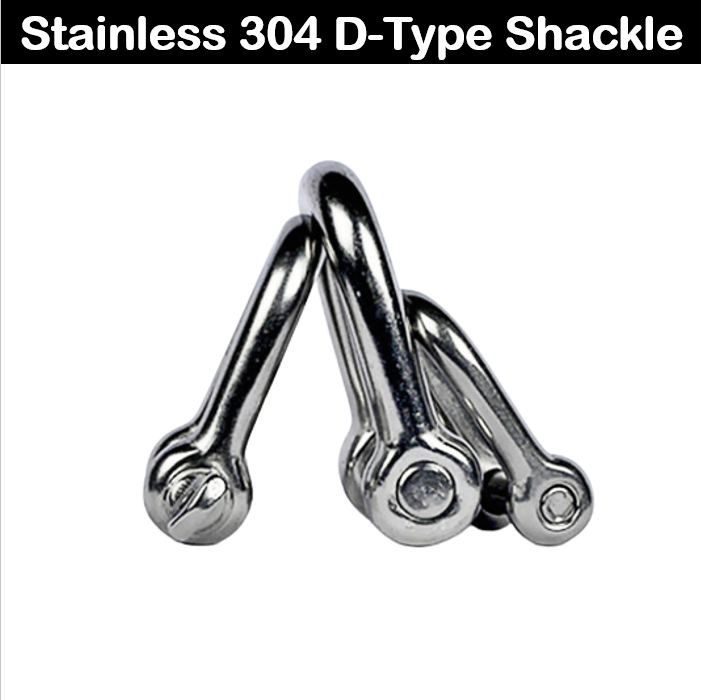 B&N 6mm 10mm 14mm 304 stainless steel D type shackle Screw Pin ...
