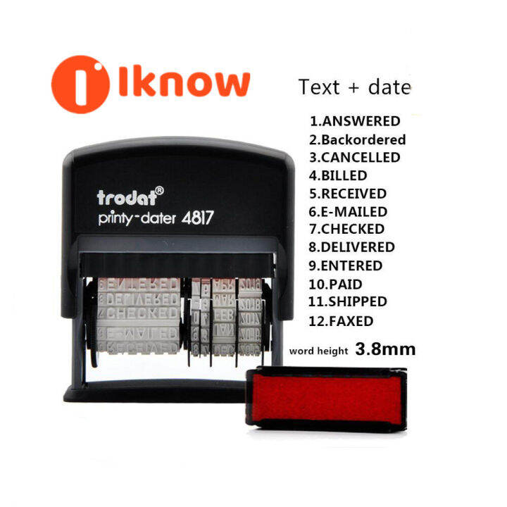 I know Trodat Printy 4817 Self-inking Phrase Stamp Date with 12 ...