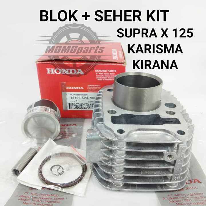 BLOK SEHER SET KOMPLIT PLUS PISTON KIT HONDA KARISMA SUPRA X 125 KIRANA KUALITAS ASLI ORIGINAL ...