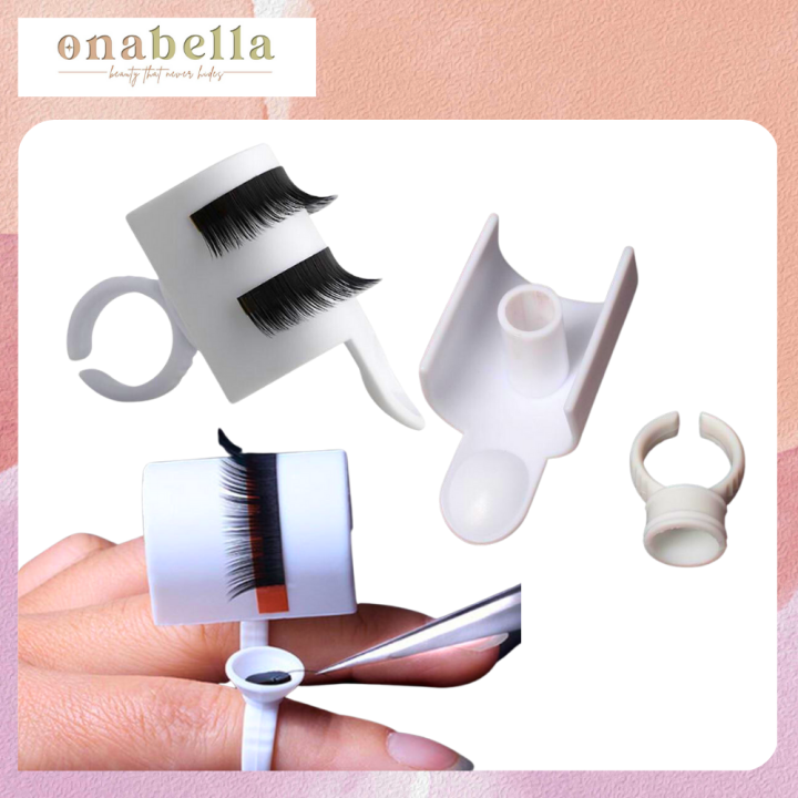 Eyelash and Glue Pallet Eye Lash Extension Glue Ring with Eyelash ...