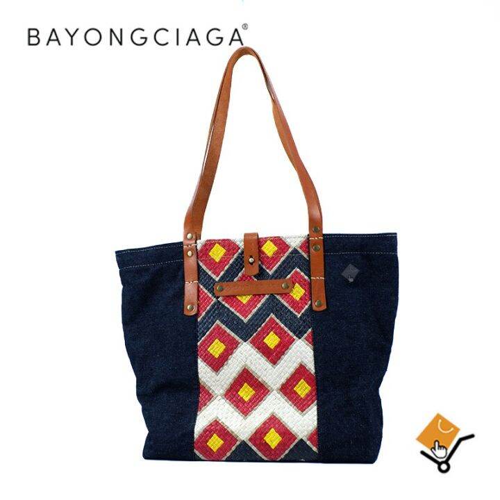 Bayongciaga Classic Tikog Maong Bayong Shoulder Bag | Lazada PH