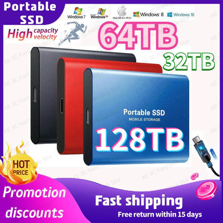 High-speed M.2 SSD 128TB External Solid Hard Drive 64TB 16TB 2TB USB3.1 SATA SSD Portable SSD ...