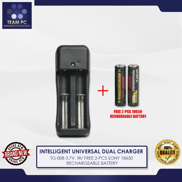 INTELLIGENT UNIVERSAL DUAL CHARGER, TG-008 3.7V, W/ FREE 2-PCS SONY ...