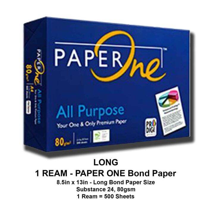 ♡Paper One Bond Papers LONG 8.5x13 inches 80gsm Sub. 24 DARK BLUE Label ...