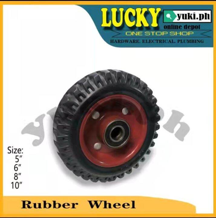 HEAVY DUTY PUSH CART STEEL BODY RUBBER WHEEL 5"/ 6"/ 8" | Lazada PH