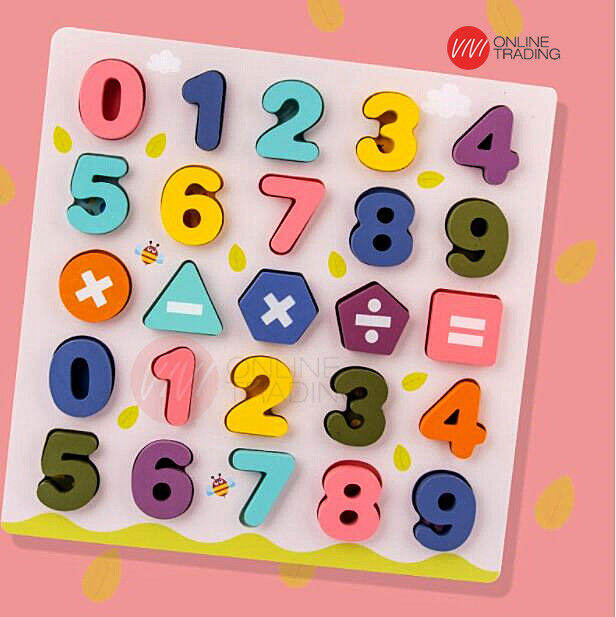ABC Puzzle Alphabet Numbers Wooden Learning Toy Kids Educational Puzzle ...