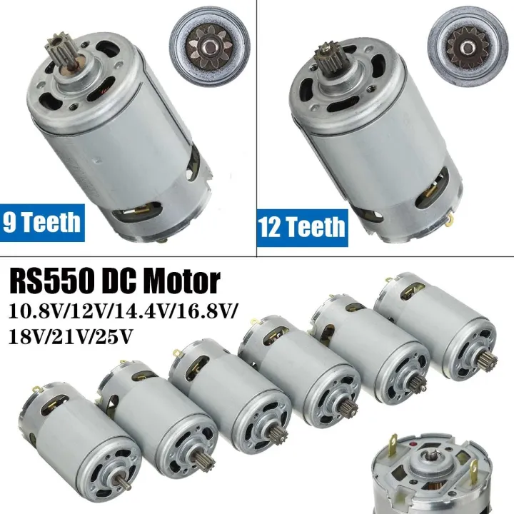 Rs-550 Motor 0/13/14 Teeth 10.8v 12v 14.4v 16.8v 18v 21v 25v Dc Motor ...