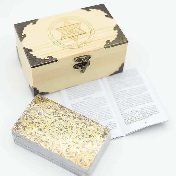 Mysterious Six Pointed Star Magic Array Wooden Foil Tarot Card Set ...