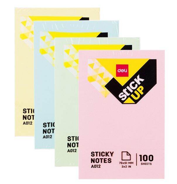 Deli Sticky Notes 3x2 100 Sheets/colour /Memo Pad / 便利贴 | Lazada
