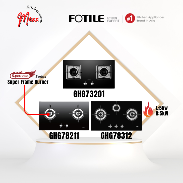 Fotile Built-in Gas Hob Super Flame Series GHG73201 GHG78211 GHG78312 ...