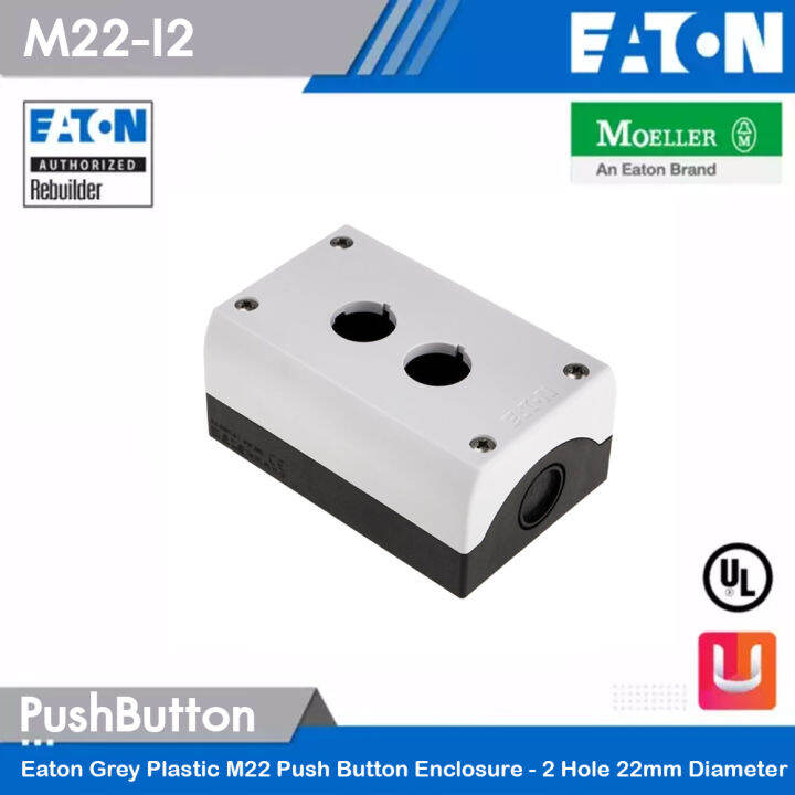 Eaton Grey Plastic M22 Push Button Enclosure - 2 Hole 22mm Diameter ขนาด 2 ช่อง - M22-I2 สั่ง ...