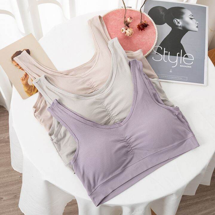 【Ready Stock】 B36 Ms thread modal removable sports bra no steel thin ...