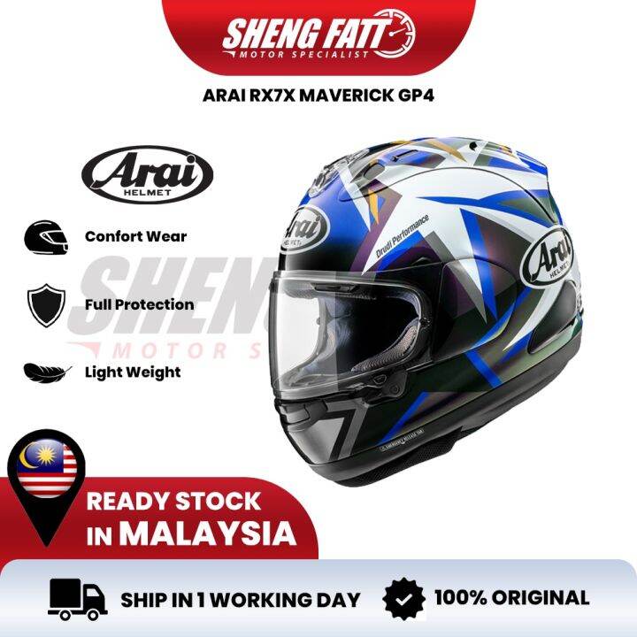 ARAI RX7X Maverick GP4 Helmet Motor Visor Topi Keledar Full Face ...