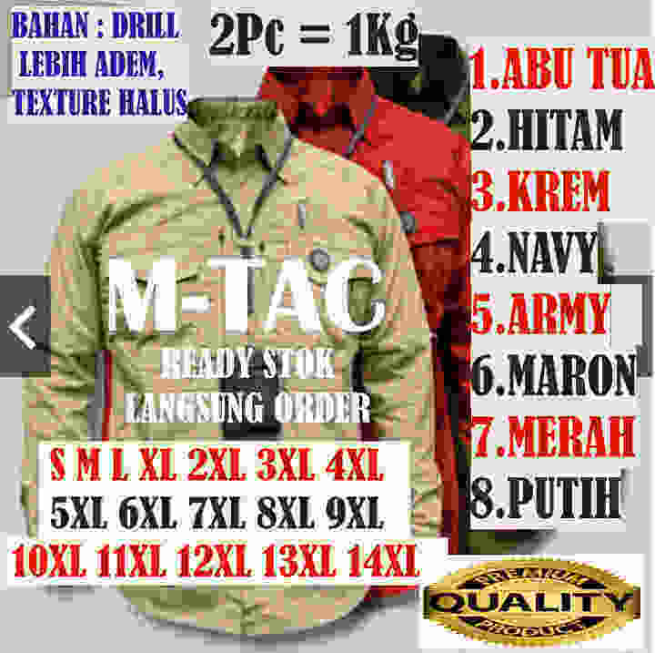 KEMEJA BAJU TACTICAL TAKTIKAL MTAC M-TAC M TAC PDL PNS RESKRIM KANTOR ...