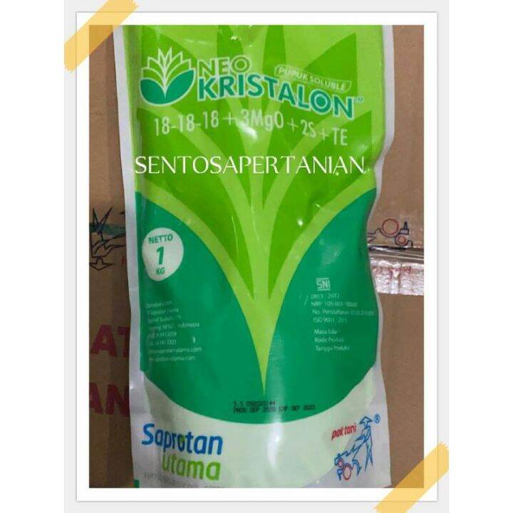 pupuk NEO KRISTALON hijau 18-18-18 1Kg dari SAPROTAN UTAMA | Lazada ...