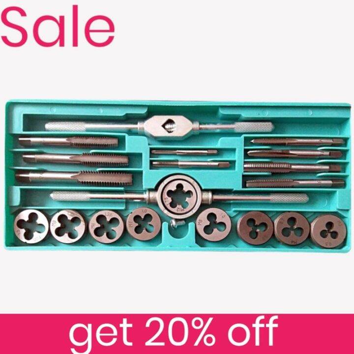 Tap and Die Set Metric Hand Threading Tool 20 PCS Original and Heavy Duty | Lazada PH