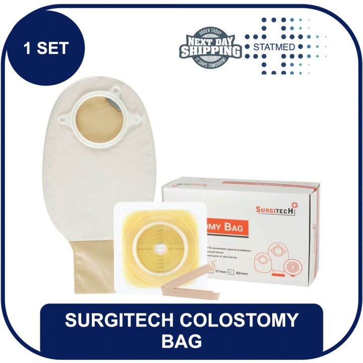 pinakamabenta SURGITECH Colostomy Bag 1 set 45mm, 57mm, 60mm 70mm FREE ...