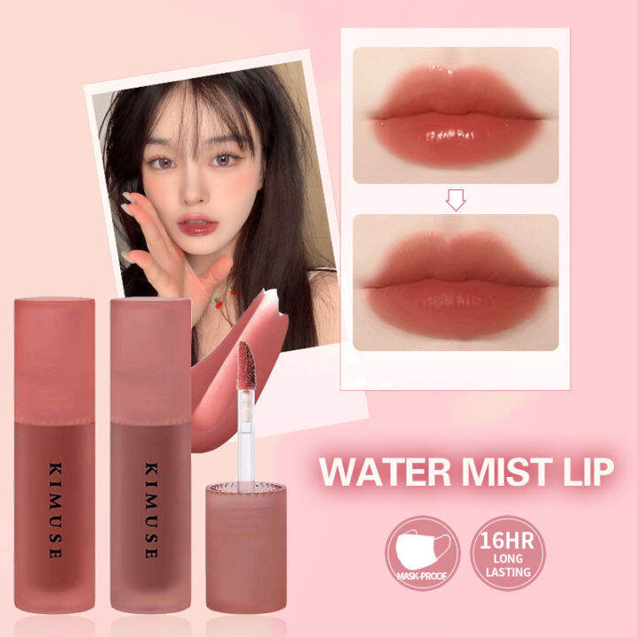 KIMUSE Water Mist Lip Glaze Velvet Matte Wateroof and Moisturizing ...