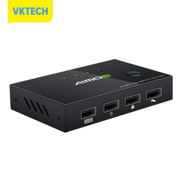 AIMOS USB 2.0 Switcher 4 in 4 Out KVM Switch Splitter 4 PC Sharing ...