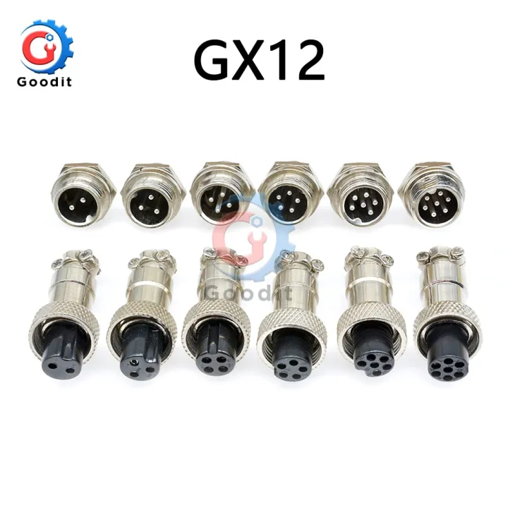 1set GX12 2/3/4/5/6/7 Pin Male & Female 12mm L88-93 Wire Circular Panel Connector Aviation ...