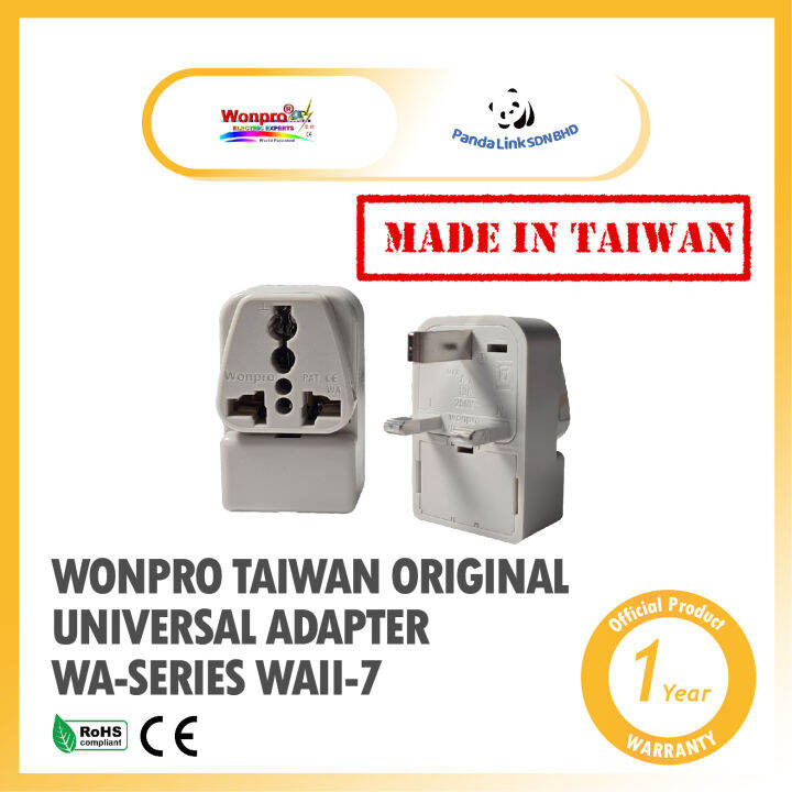WONPRO WAII-7 Taiwan Original Universal Adapter Travel Adapter Dual ...