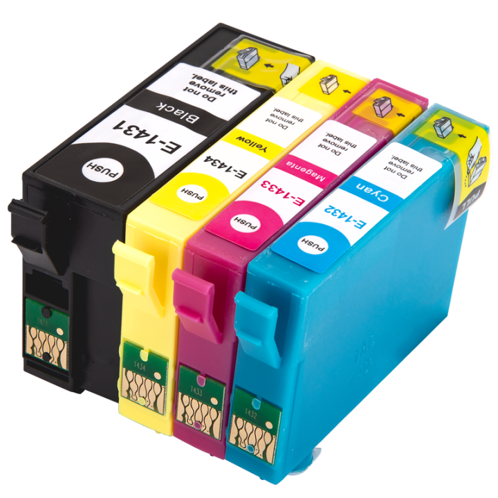 4 Pack 143 Ink for EPSON Full Set Compatible for T1431 T1432 T1433 ...