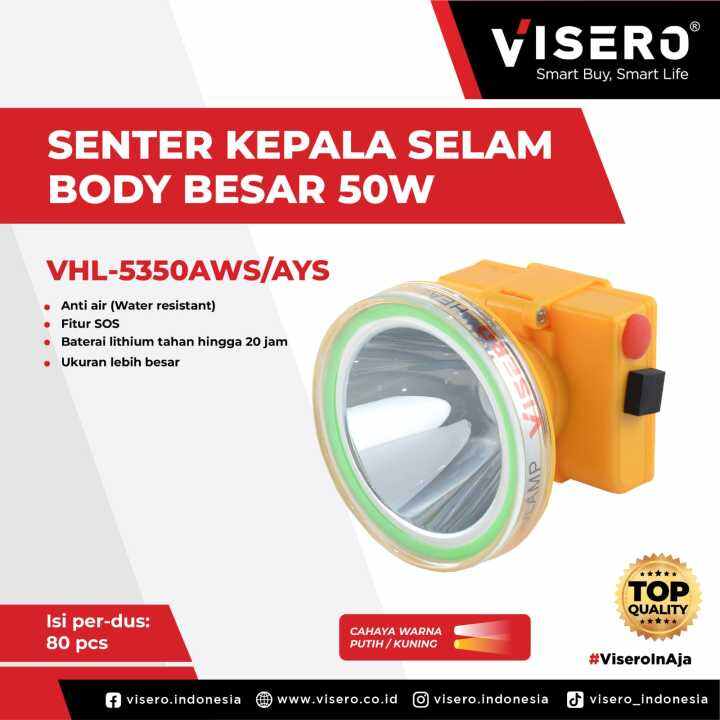 Visero Senter Kepala Jumbo 50 Watt VHL5350 AWS/AYS Super Murah | Lazada ...
