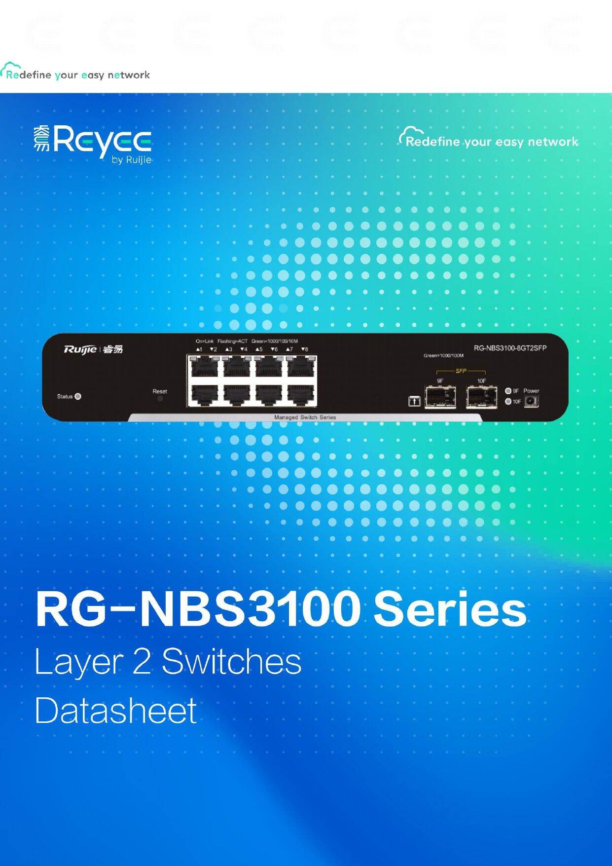 RUIJIE 8-Port Gigabit L2 Managed POE Switch รุ่น RG-NBS3100-8GT2SFP-P ...