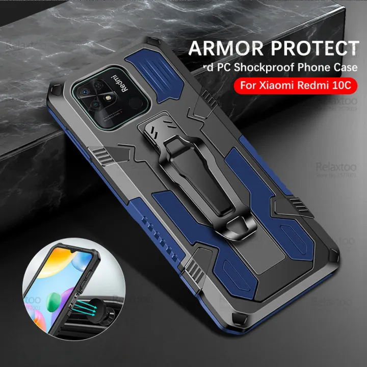 เคสแม่เหล็กสำหรับ Redmi 10C,เคสขาตั้งเกราะกันกระแทกสำหรับ Xiaomi ...