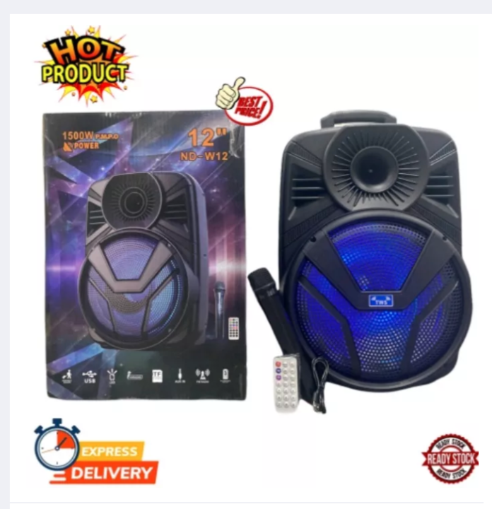 Portable Bass Speaker Subwoofer Bluetooth Compatible 12 Inch Outdoor Waterproof Trolley Music
