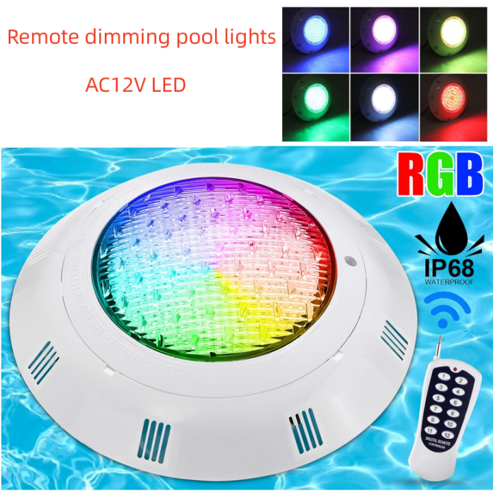 45W underwater wall-mounted pool light synchronous remote control seven ...