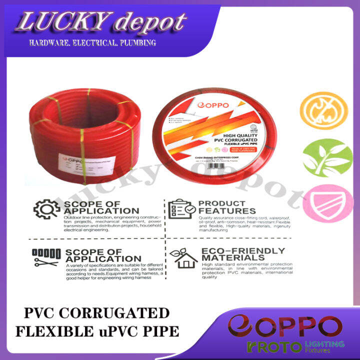 PVC ORANGE CORRUGATED FLEXIBLE uPVC HOSE 20MM (50M/100M) EOPPO/ROTO | Lazada PH