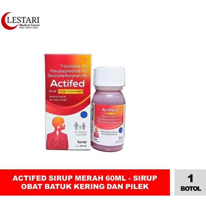 Actifed Sirup Merah 60ml - Sirup Obat Batuk Kering dan Pilek | Lazada ...