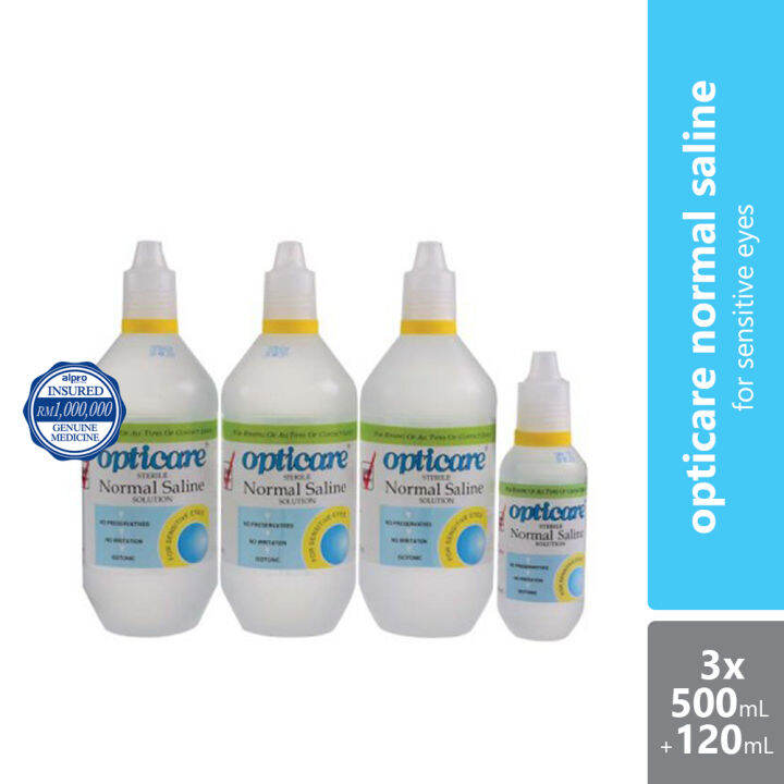 Alpro Pharmacy Opticare Normal Saline Solution 3x500mL FREE120mL | Lazada