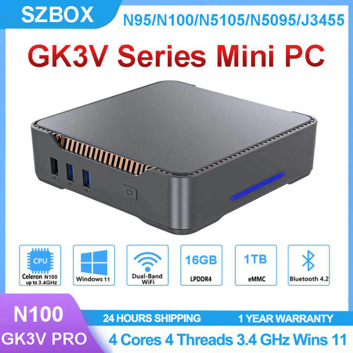 SZBOX Mini PC GK3V N5095 GK3V Pro Intel Celeron N5105 N100 DDR4 16GB 1TB AK3V J3455 Windows 10/ ...