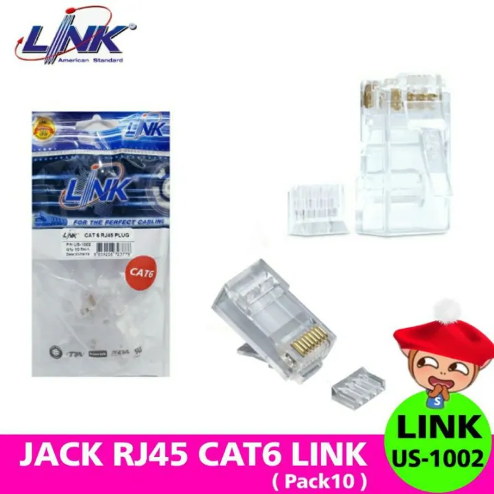 สินค้าขายดี!!! JACK RJ45 CAT6 LINK (US-1002) PLUG RJ45 CAT6 (10/Pack) ที่ชาร์จ แท็บเล็ต ไร้สาย ...