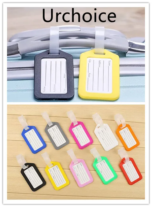 [READY STOCK] Travel Luggage Tag Plastic Multiple Colors Labels Name Address Plastic Suitcase ...