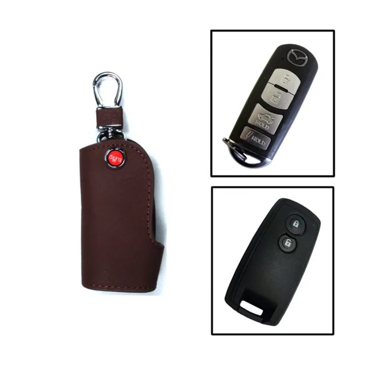 Concorde Elevo Genuine Leather Key Chain C. Dark brown For Toyota ...