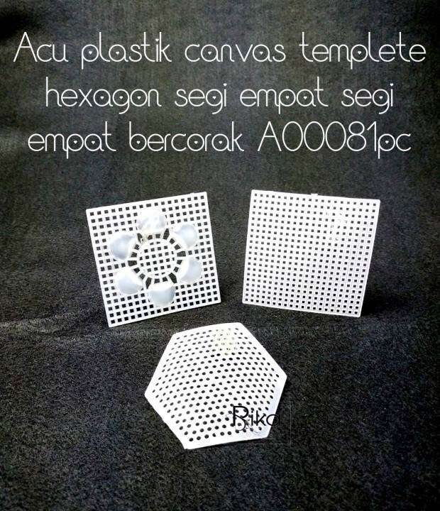 Acu plastik canvas templete hexagon segi empat segi empat bercorak ...
