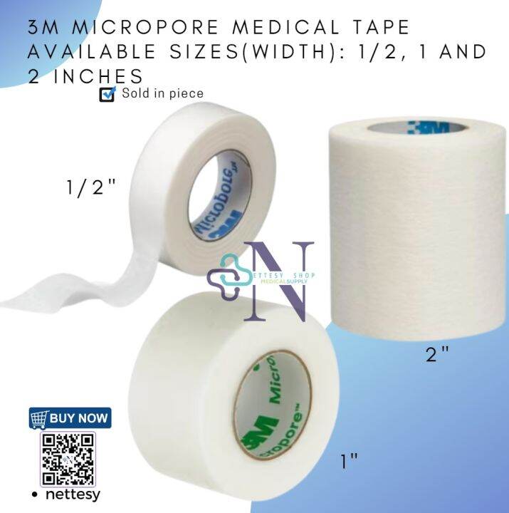 3M Micropore Medical Tape Available Sizes(width): 1/2, 1 and 2 Inches ...