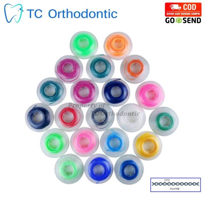 Karet Power Chain Behel Gigi 1 Pack Isi 12 Pcs Berbeda Warna / Karet ...