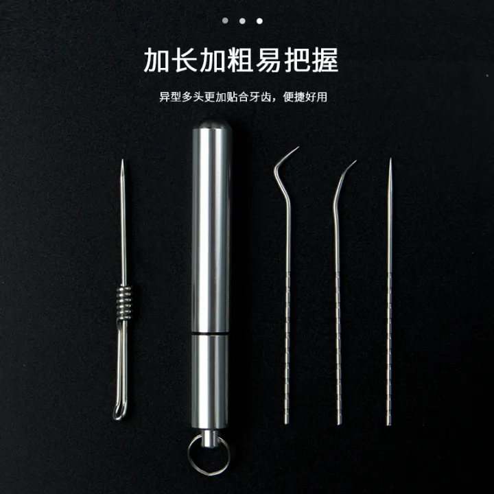 34 stainless steel toothpicks carry-on teeth-stuffing and teeth-picking ...