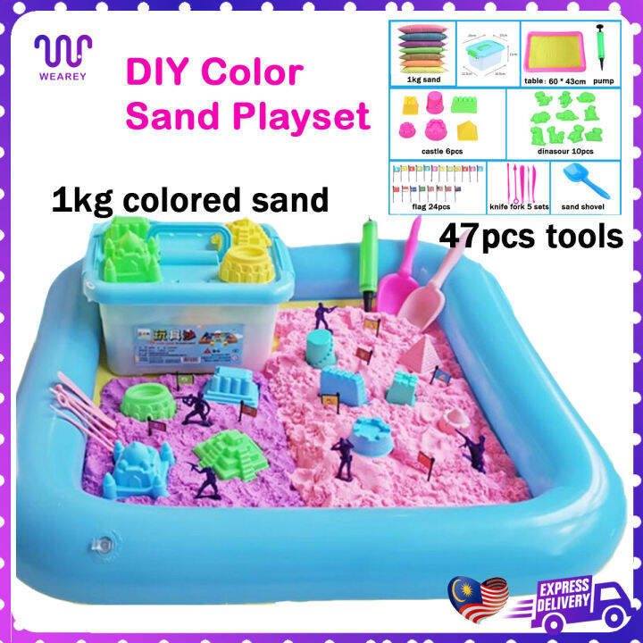 THE Kinetic DIY SAND Play Set Kids Children Play Toy 1KG SAND + 47 ...