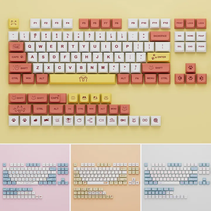 Pureone 130 Pcs Keyboard Keycaps Good Hardness Easy Installation Smooth ...