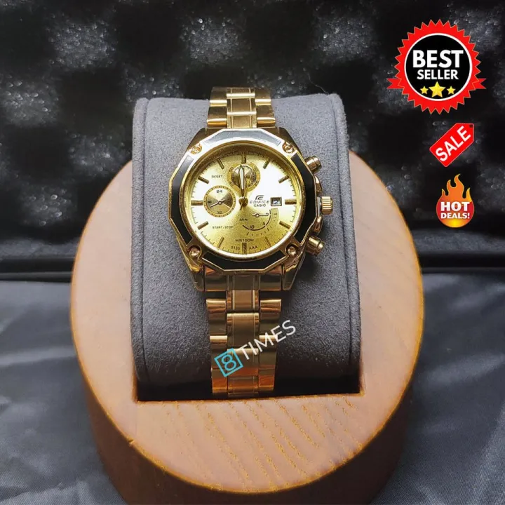 Casio Edifice with Date Stainless Steel Women Watch (Gold) | Lazada PH