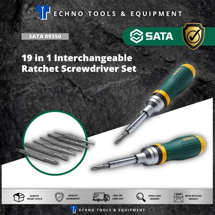 SATA 09350 19 in 1 Interchangeable Ratchet Screwdriver Set | Lazada