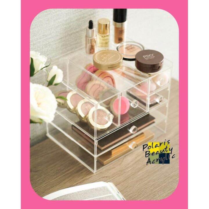 RAK KOSMETIK ACRYLIC-TEMPAT MAKEUP AKRILIK-BEAUTY CASE AKRILIK-SIGNORA ...